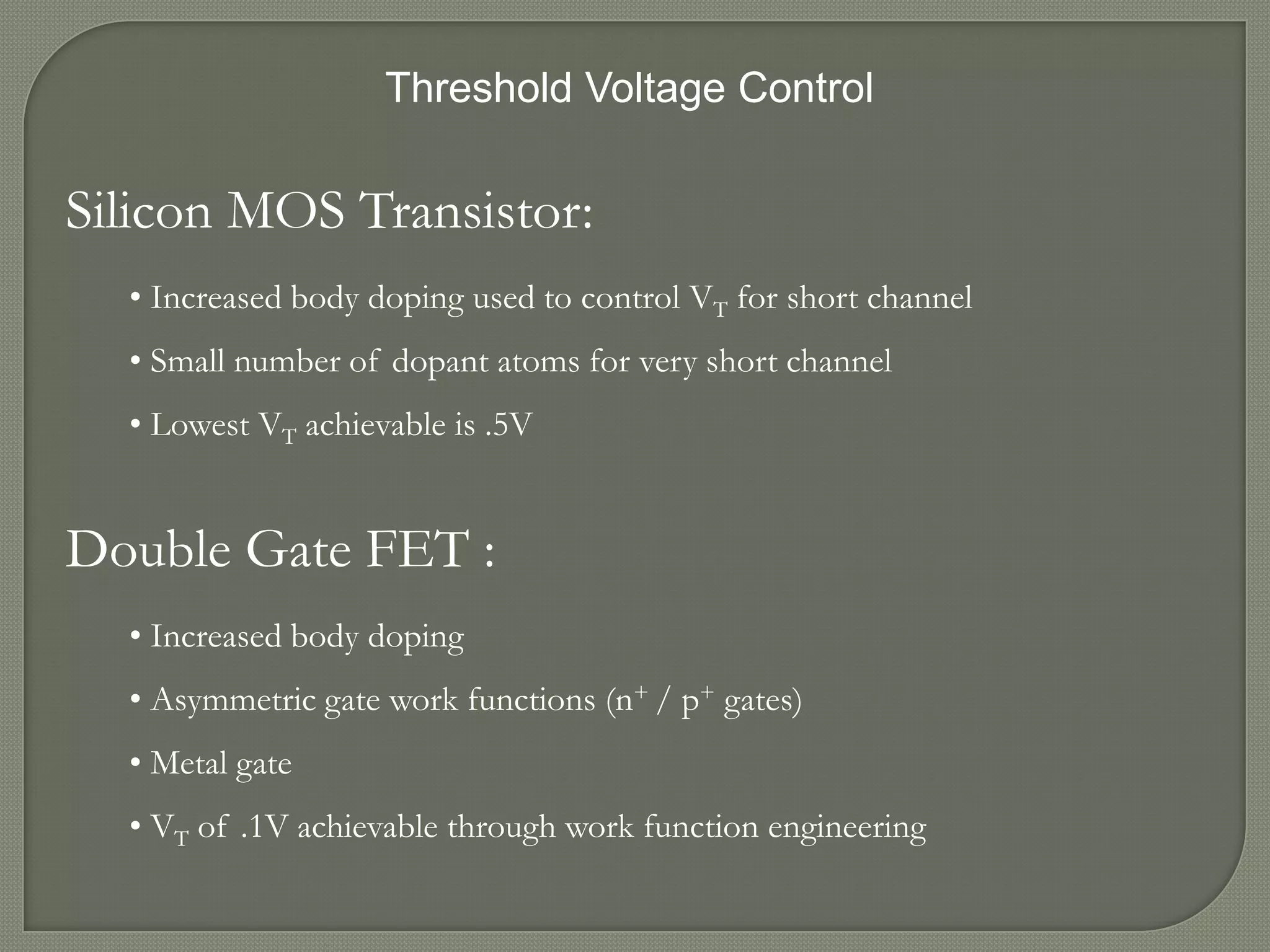 Double gate mosfet | PPTX