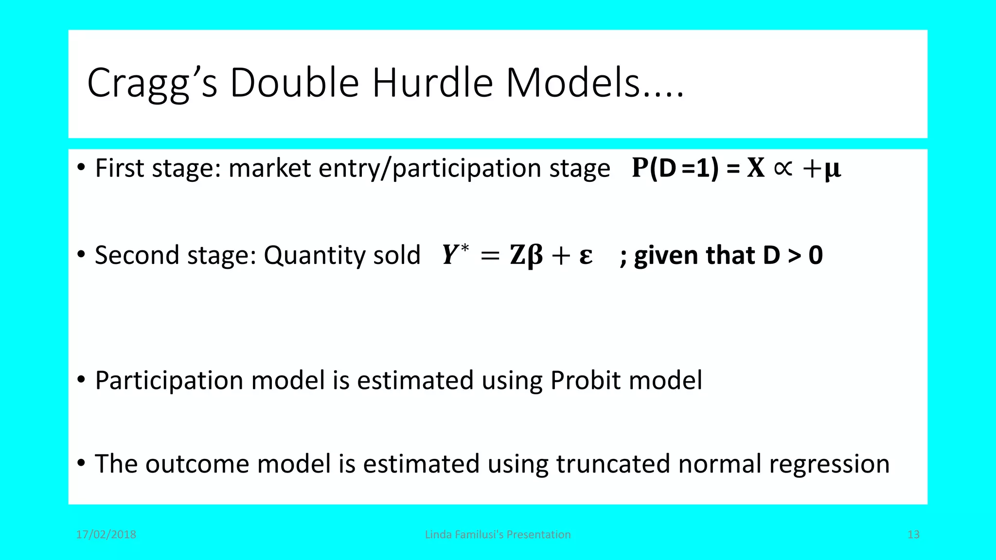 Double Hurdle Models | PPTX