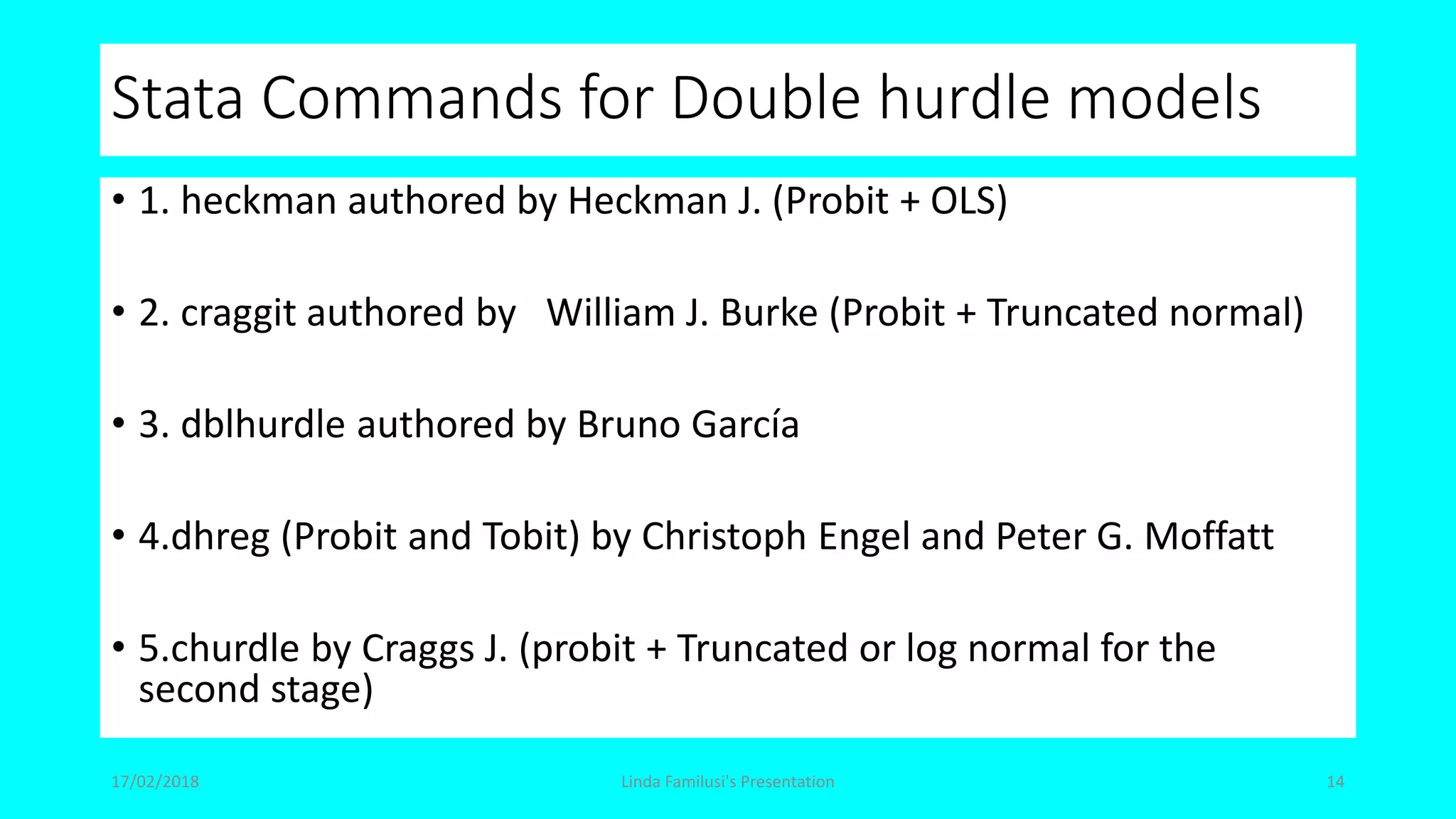 Double Hurdle Models | PPTX