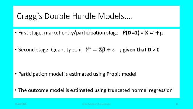 Double Hurdle Models | PPTX | Science
