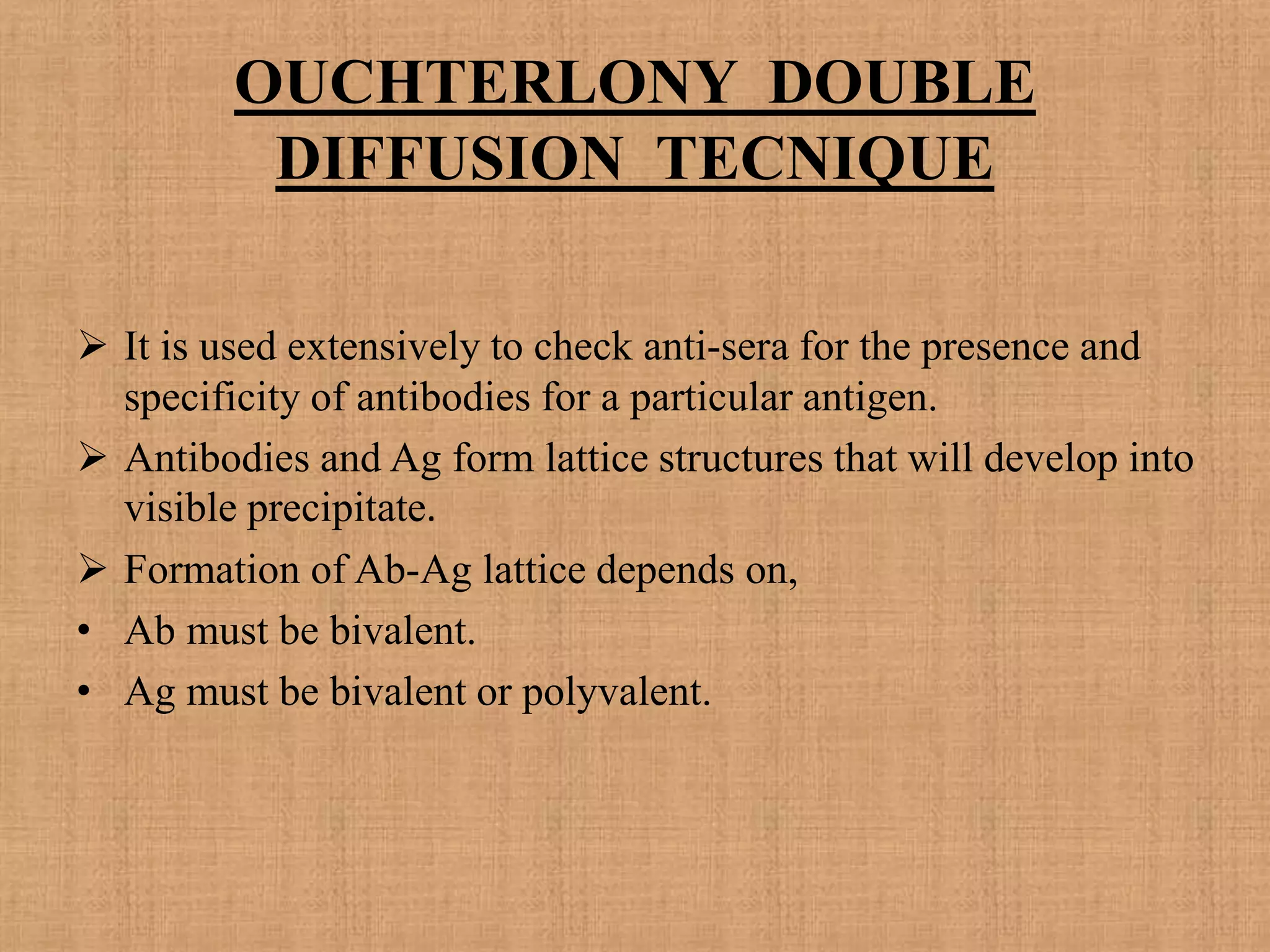 Double immunodiffusion technique | PPTX