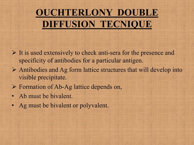 Double immunodiffusion technique | PPTX