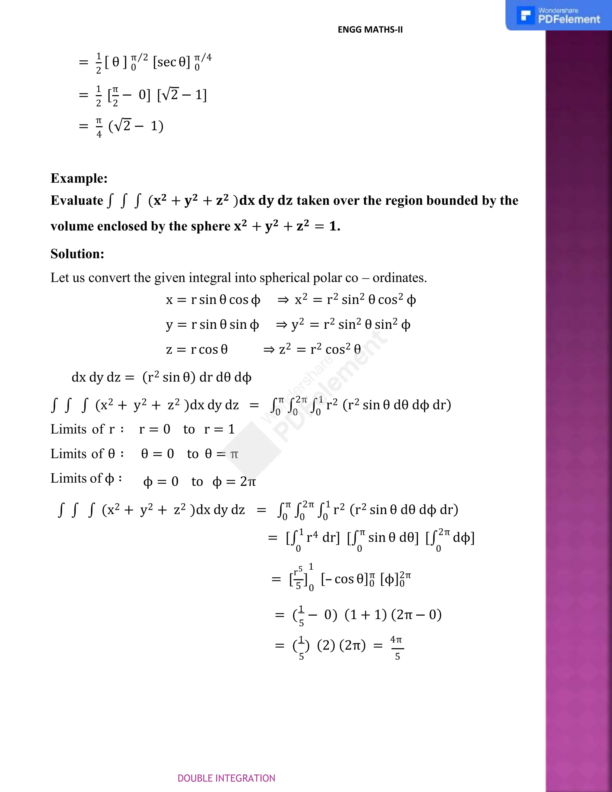 Double Integration examples of double integration with substitution.pptx | Geography | Science