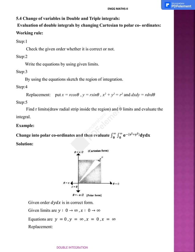 Double Integration examples of double integration with substitution ...