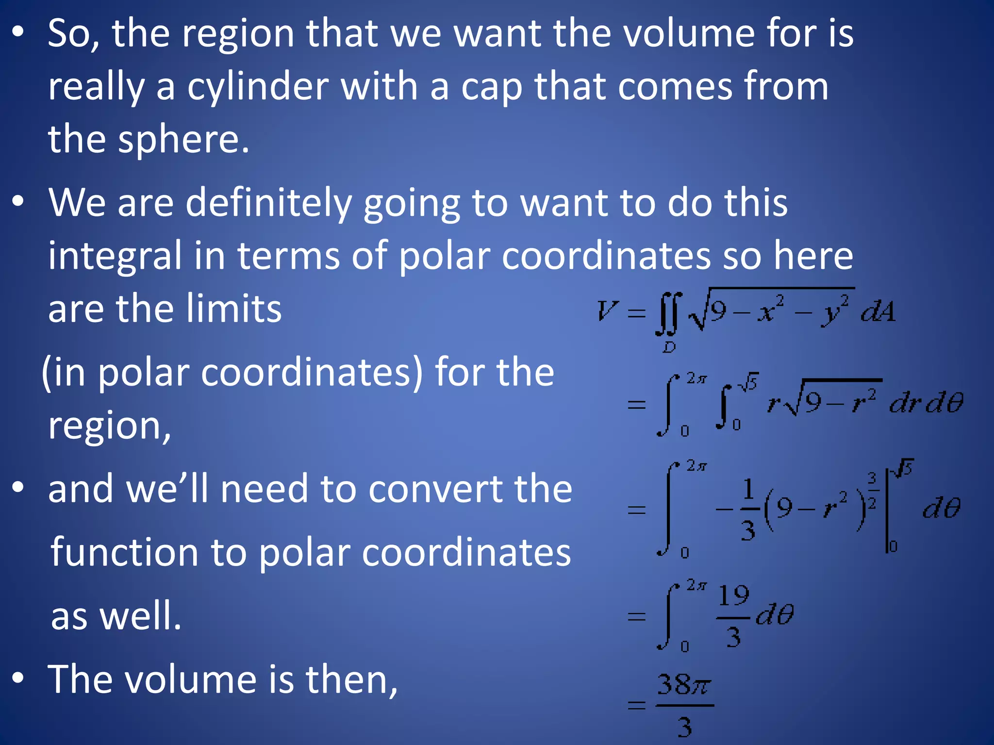 Double integration in polar form with change in variable (harsh gupta ...