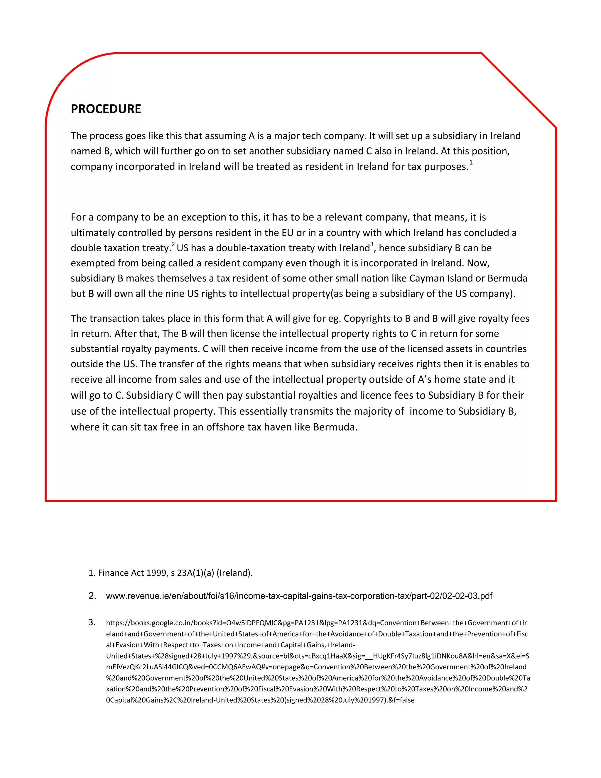 Double irish with Dutch sandwich arrangement | PDF
