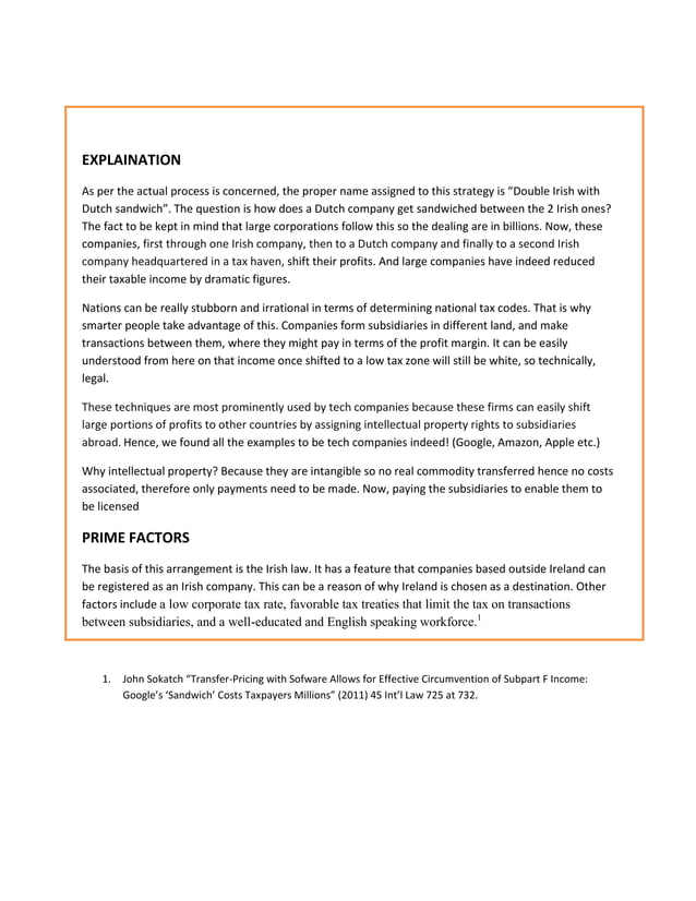 Double irish with Dutch sandwich arrangement | PDF
