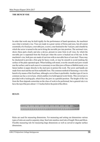 Mini project report Double jaw vise | PDF