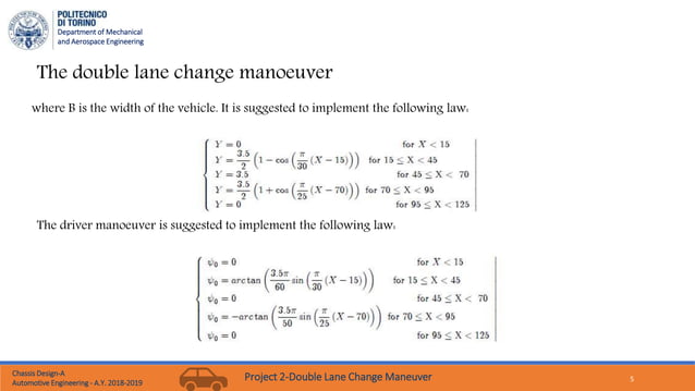 Double lane change maneuver (rigid vehicle model and non predictive ...