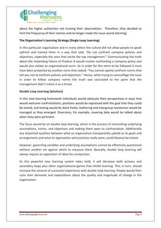 Double Loop Learning in Organizations | PDF