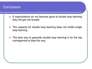 Double loop learning in organizations | PPT