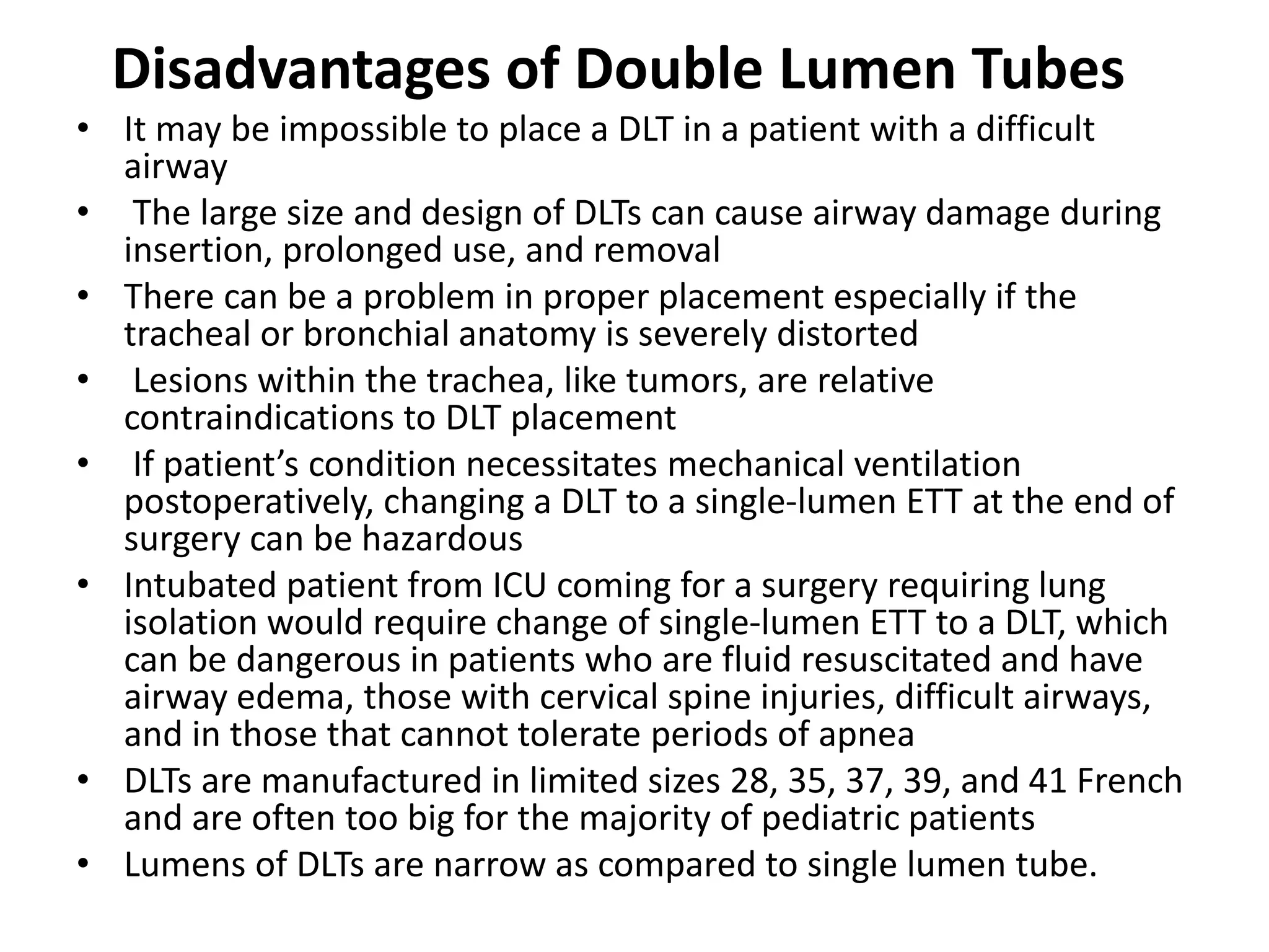 Double lumen tubes | PPTX