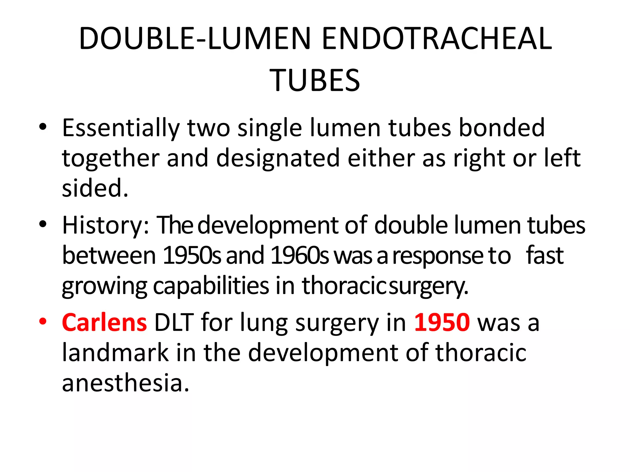 Double lumen tubes | PPTX