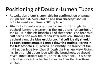 Double lumen tubes | PPTX