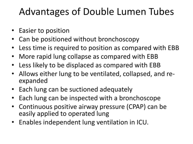 Double lumen tubes | PPTX