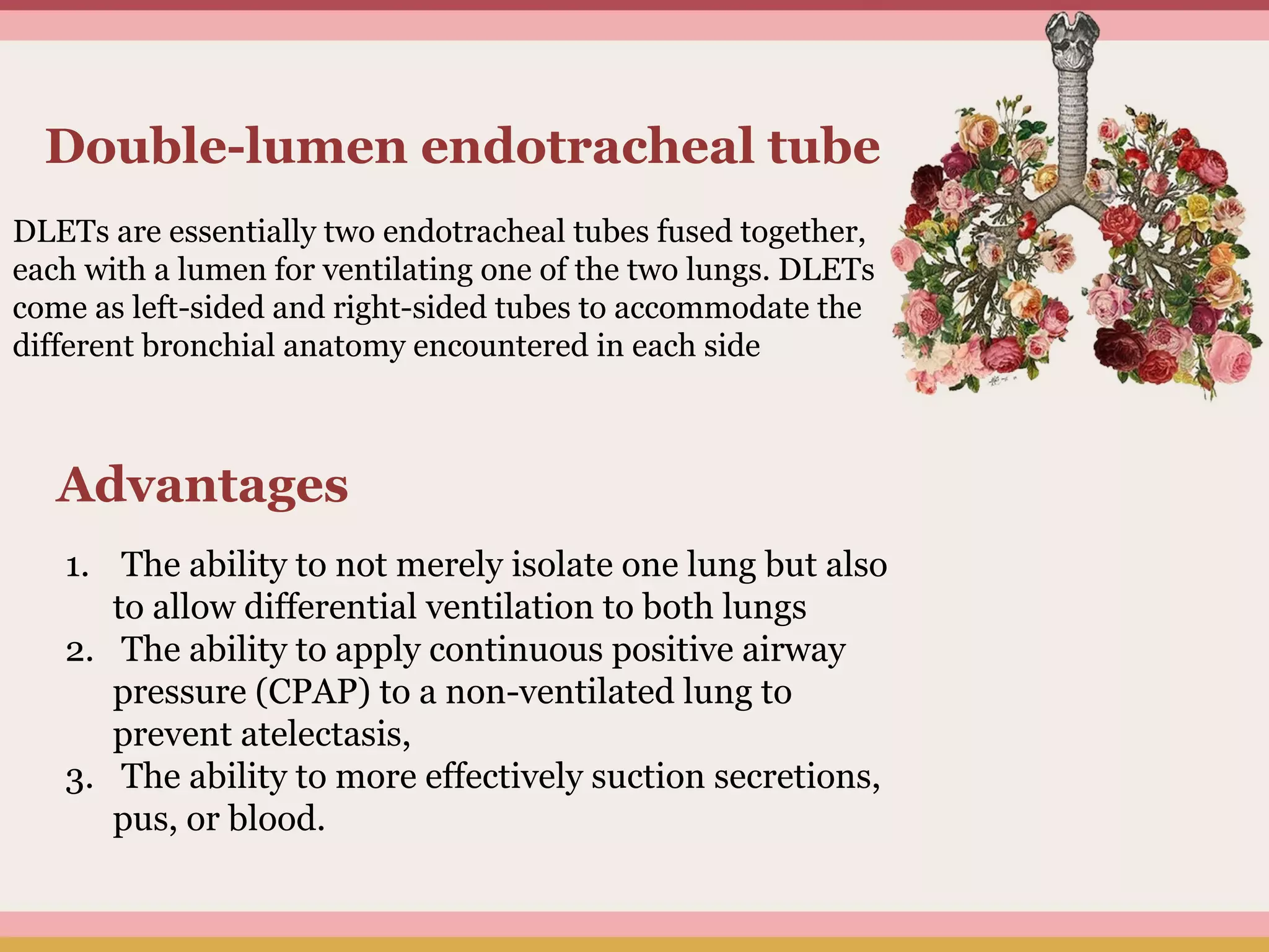 Double lung ventilation | PPT