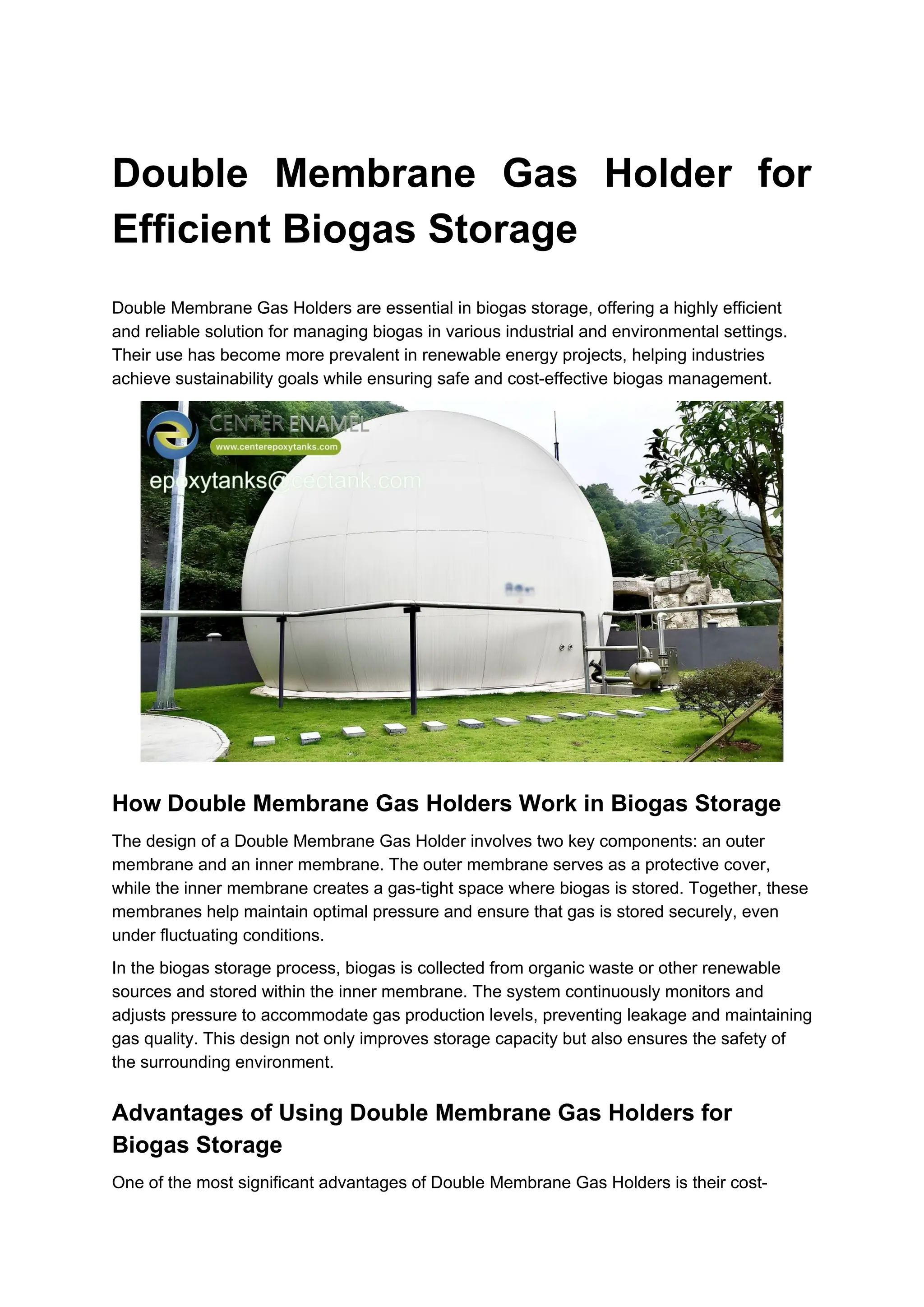Double Membrane Gas Holder for Efficient Biogas Storage.docx