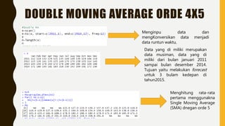 Double Moving Average (DMA) Dengan R | PPTX