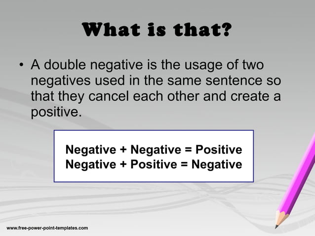 Double negatives | PPT