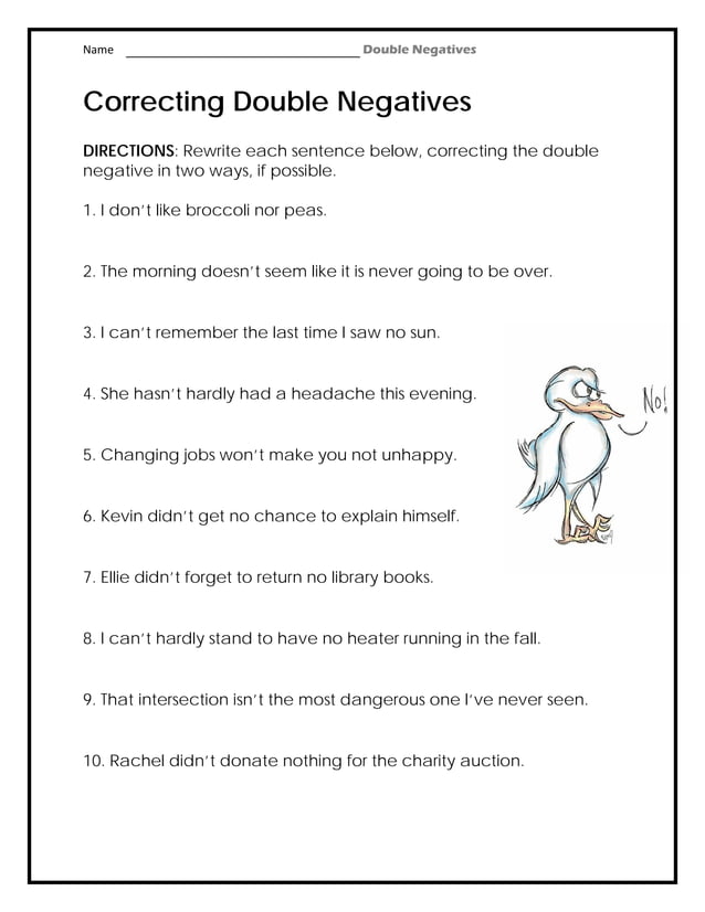 Double negatives 13-student | PDF