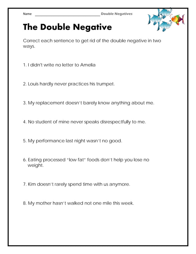 Double negatives 18-student | PDF