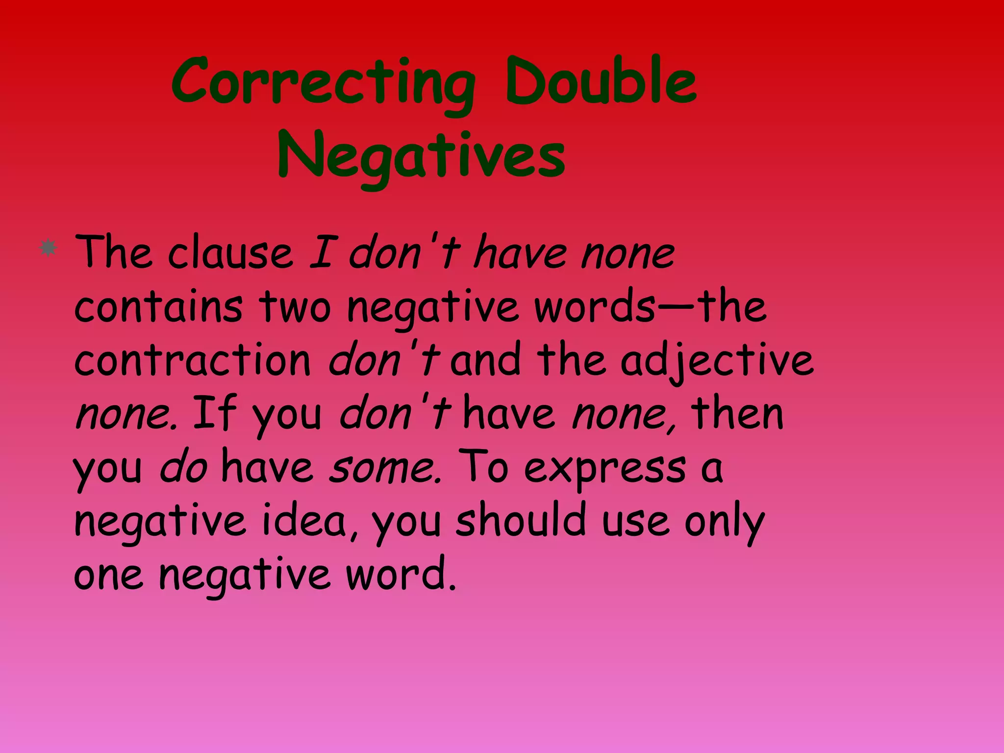 Double negatives ppt | PPT