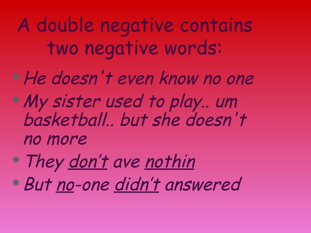 Double negatives ppt | PPT