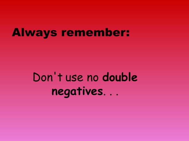 Double negatives ppt | PPT