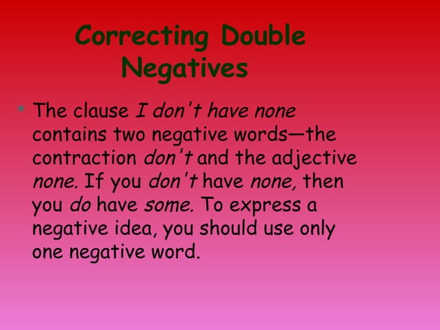Double negatives ppt | PPT