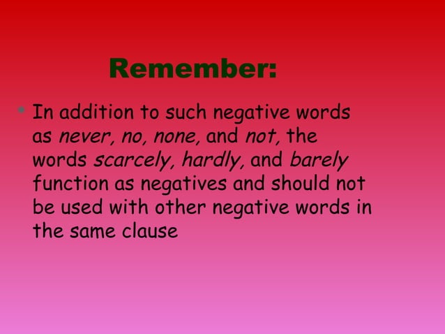 Double negatives ppt | PPT