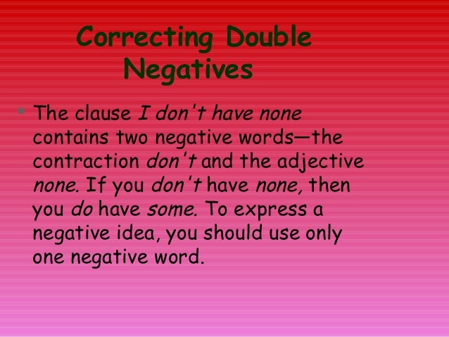 Double negatives ppt