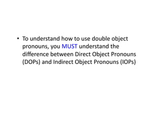 Double object pronouns | PDF