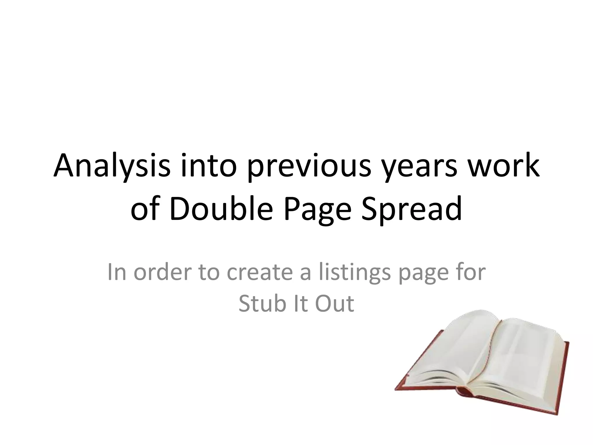 Double Page analysis | PPTX