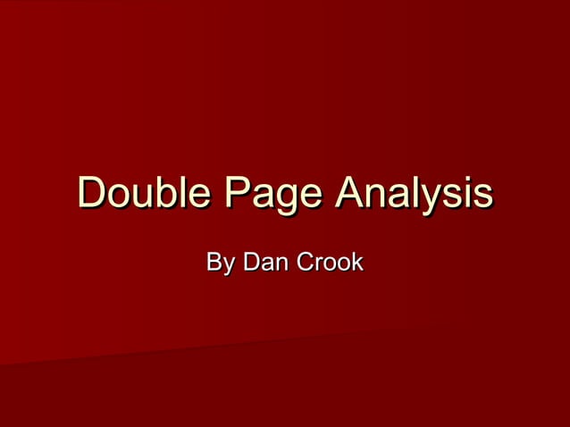 Double page analysis | PPT