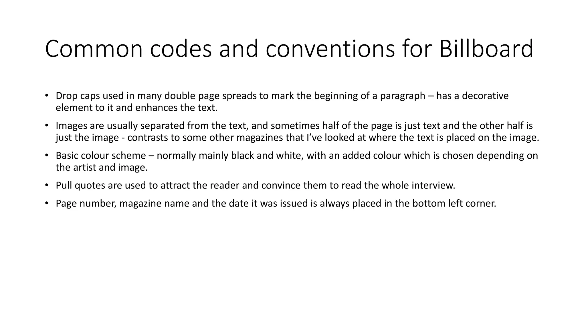 DOUBLE PAGE SPREAD CODES AND CONVENTIONS | PPTX