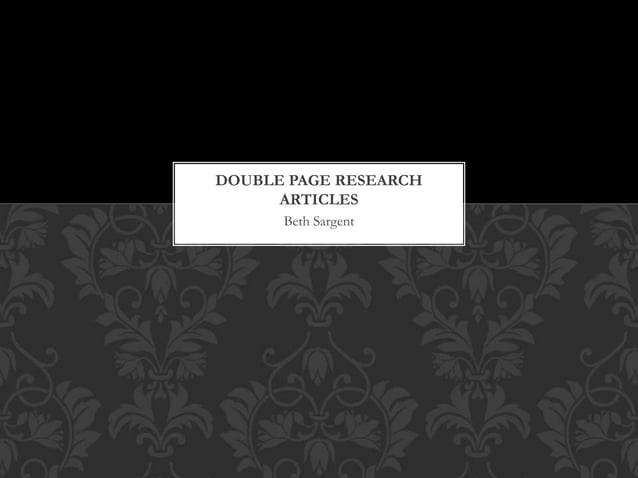 Double page research articles | PPT