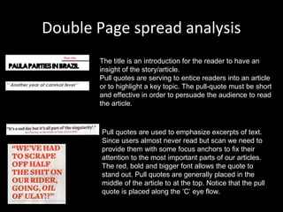 Double page spread analysis | PPT