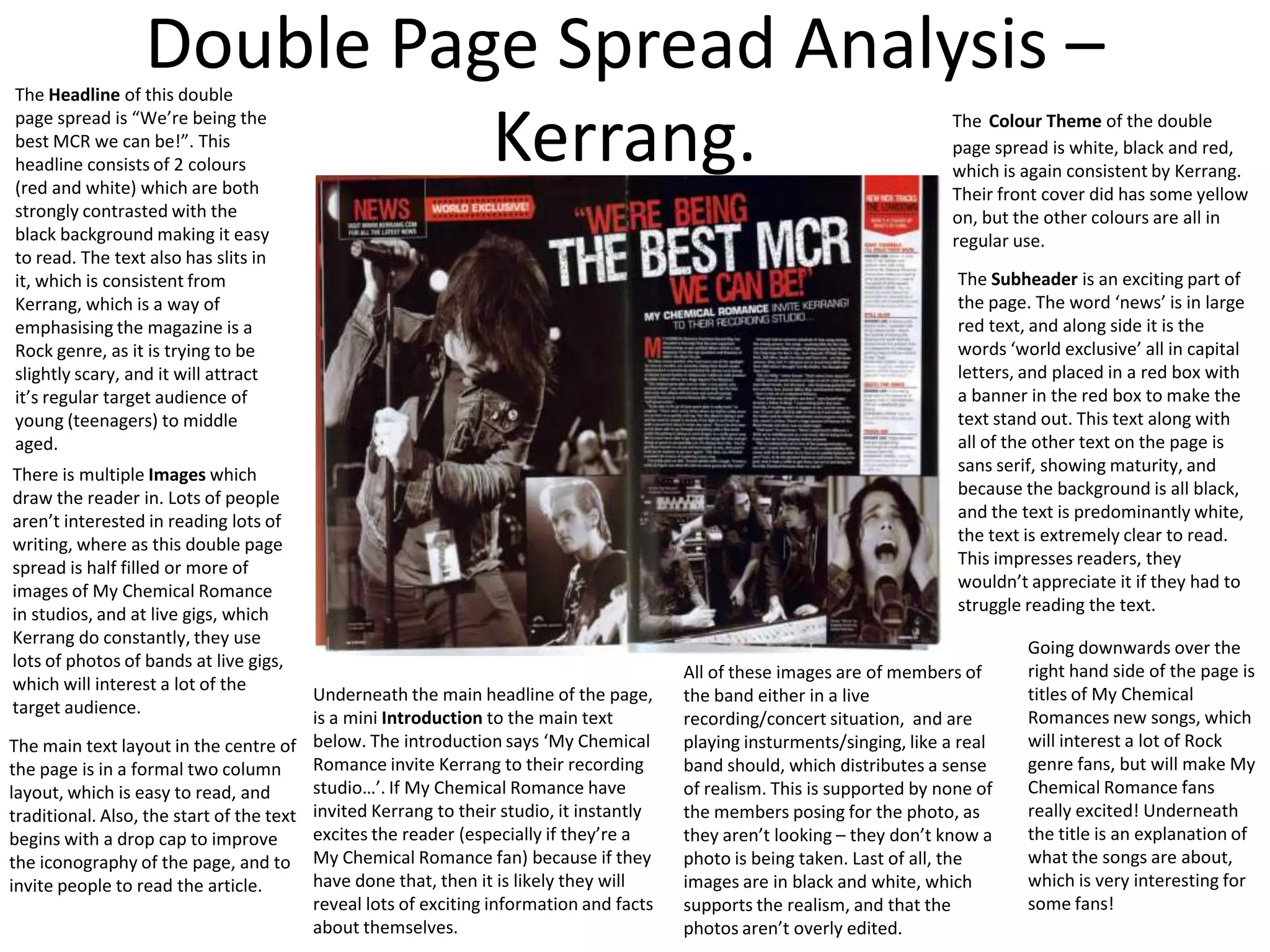 Double page spread analysis | PPT