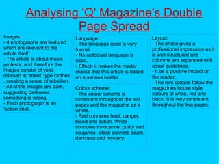 Double page spread analysis