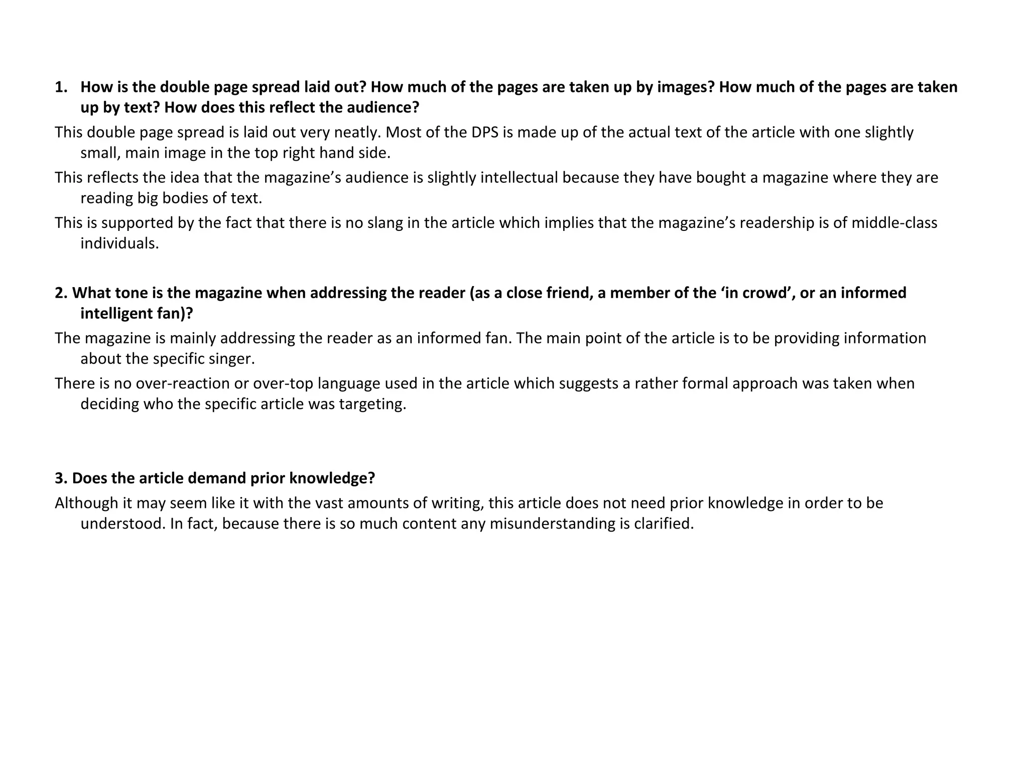 Double page spread analysis | PPT