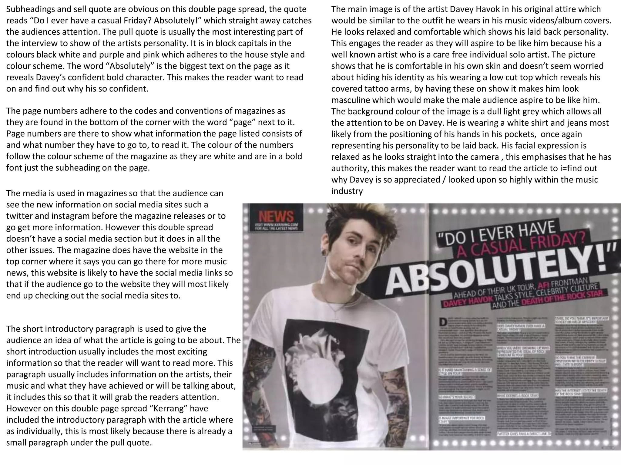 Double page spread analysis | PPTX