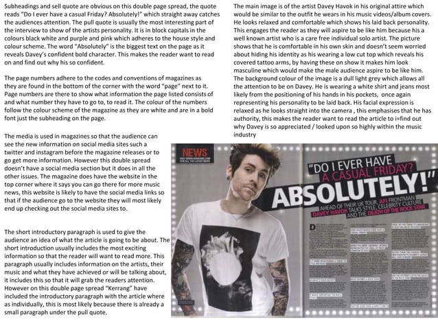 Double page spread analysis | PPTX