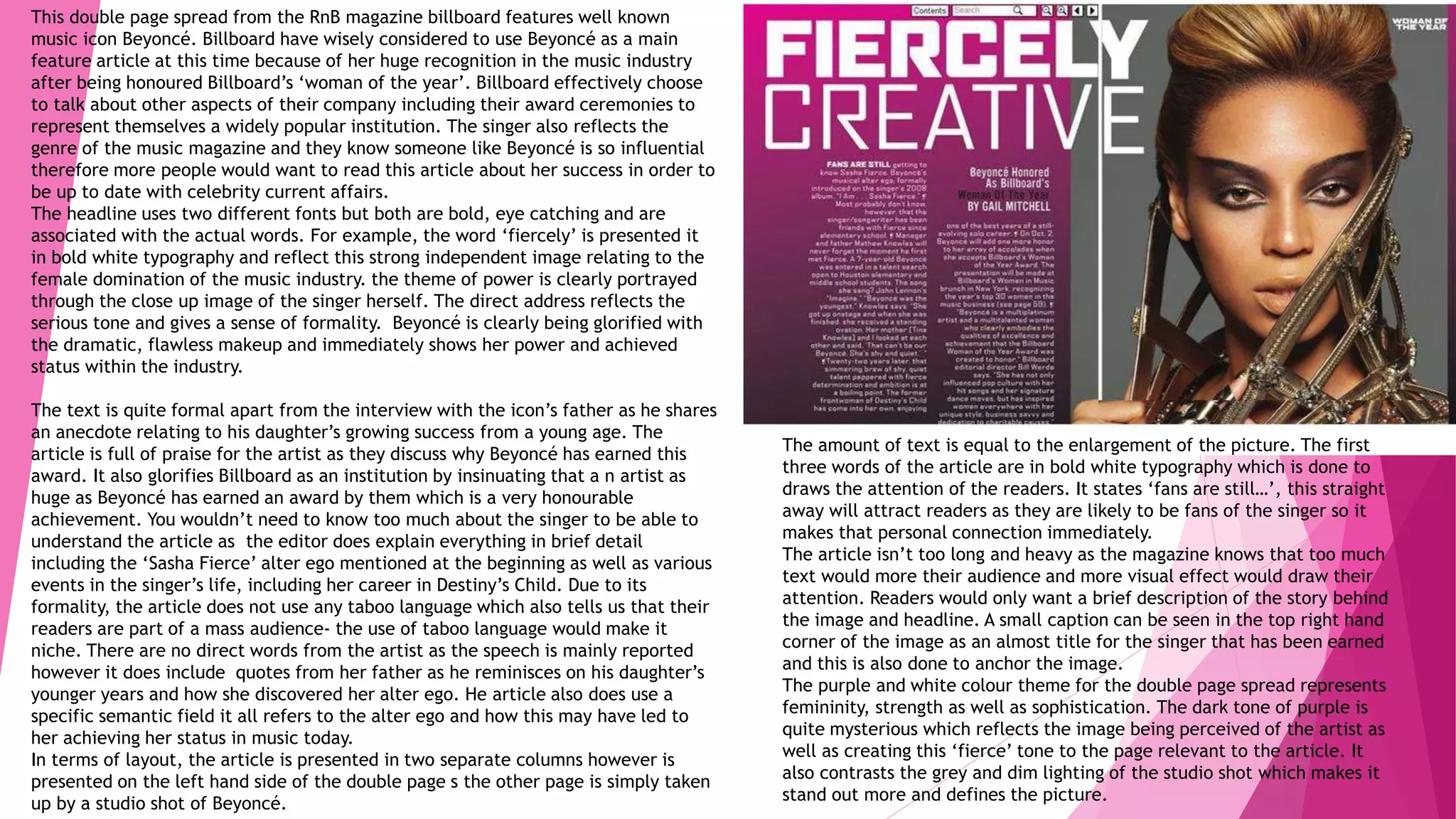 Double page spread analysis | PPTX