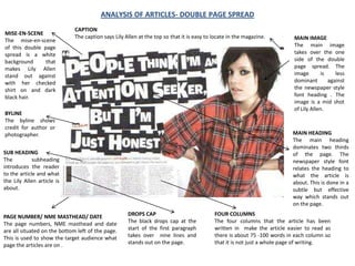 Double page spread analysis nme | PPTX
