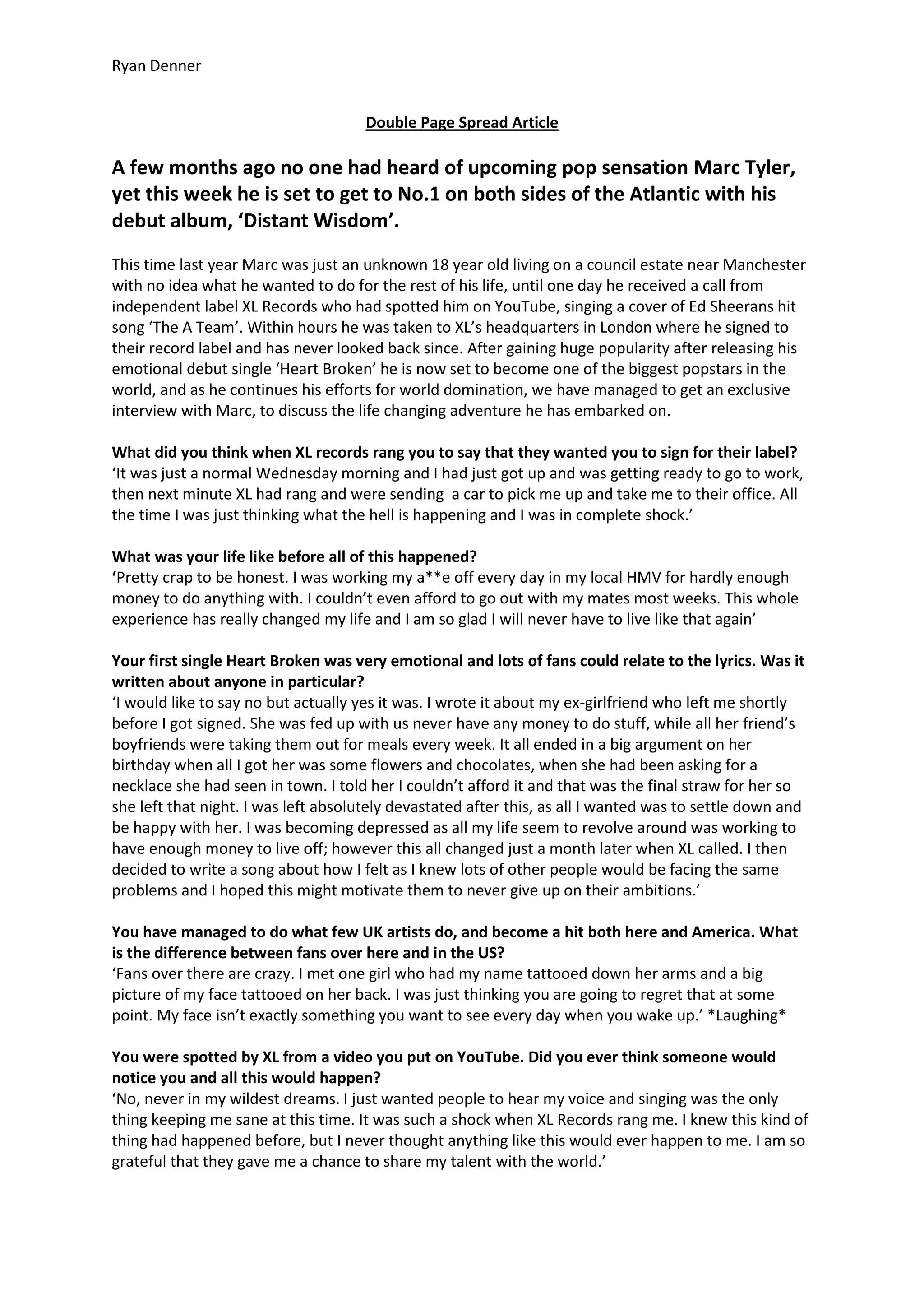 Double page spread article | DOCX