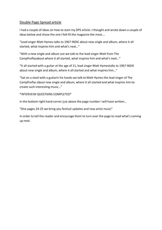 Double page spread article | DOCX | Musicals | Genres