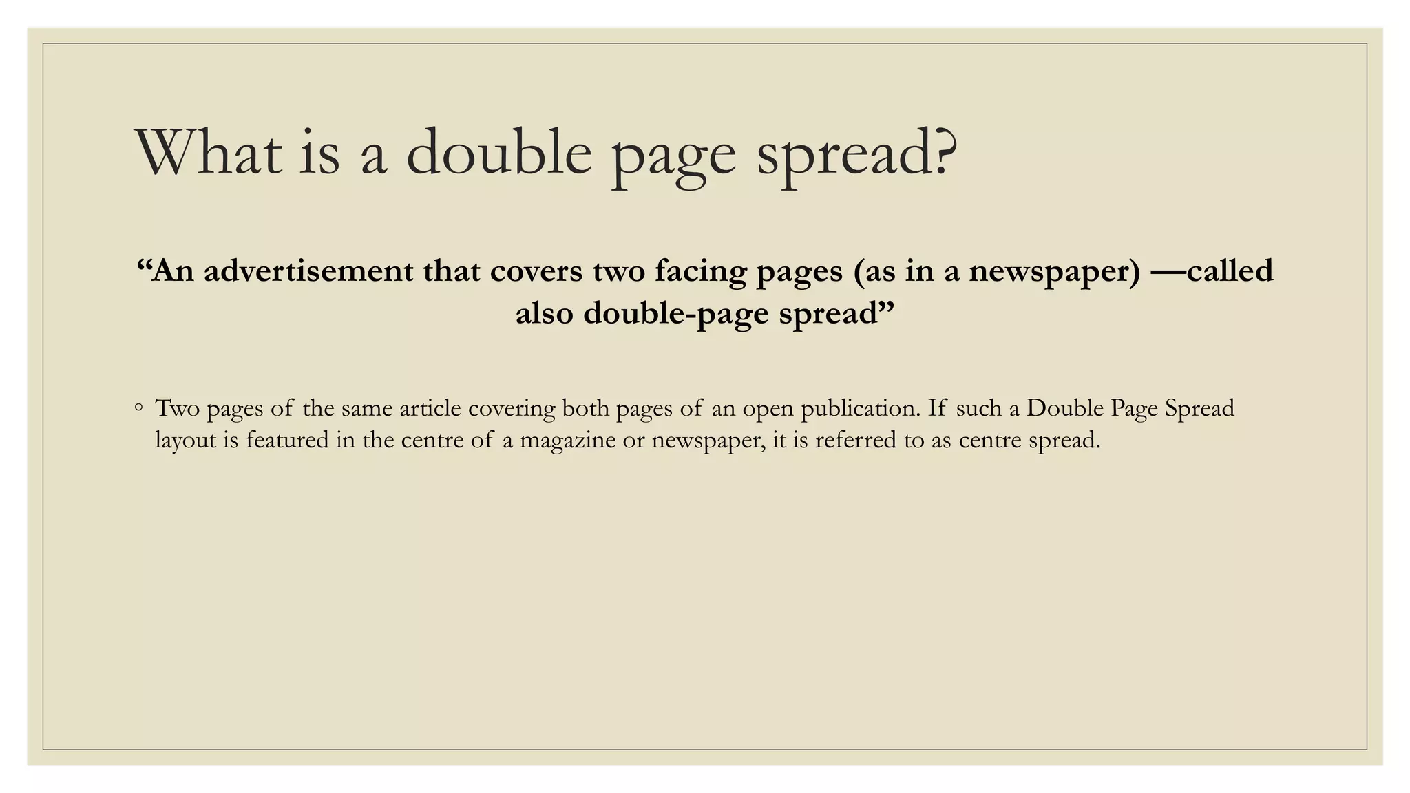 Double page spread (dps) research | PPT