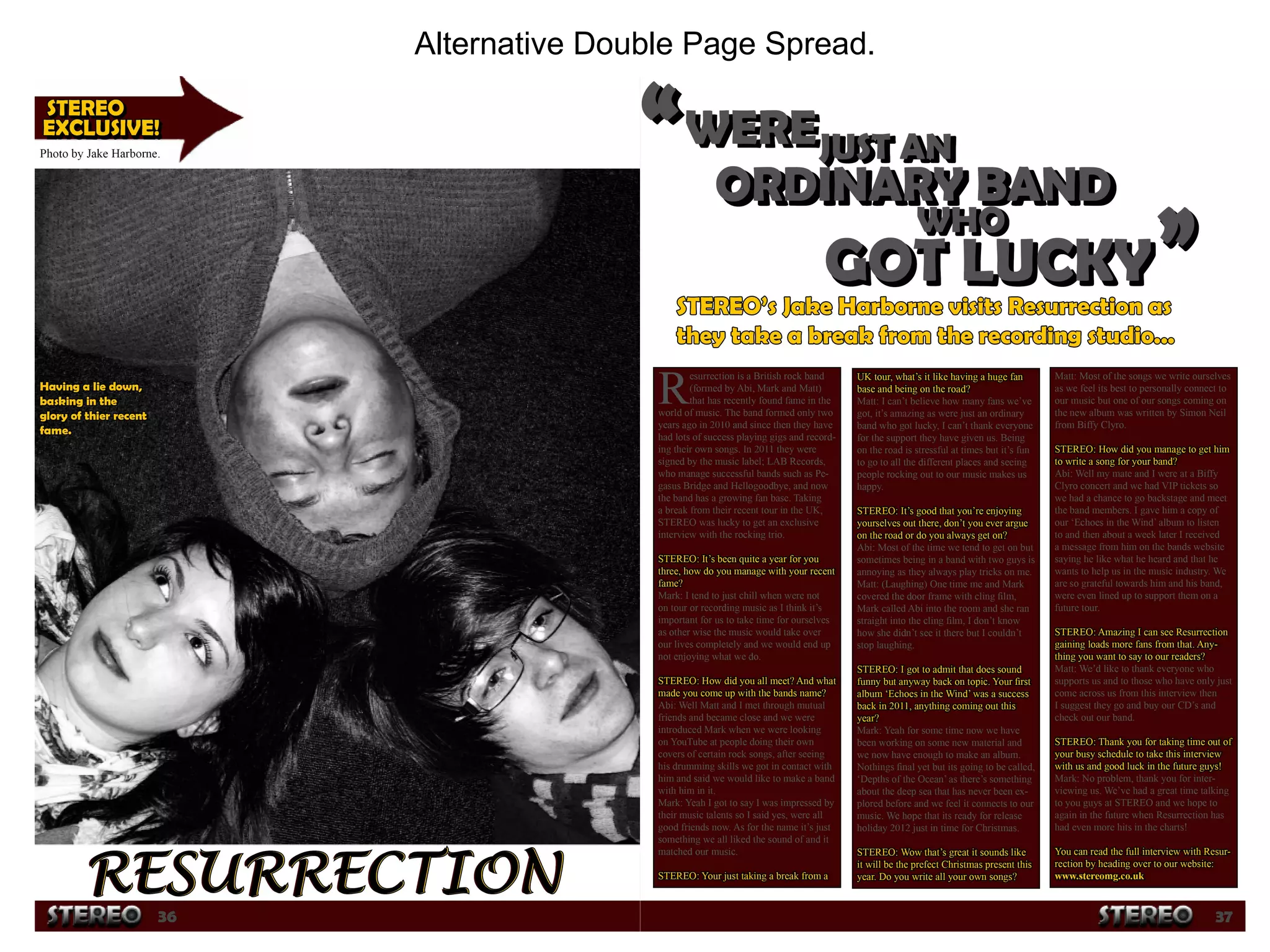 Double page spread drafts | PPT