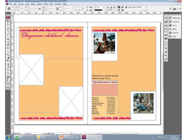 Double page spread drafts processes 1 and 2 | PPT