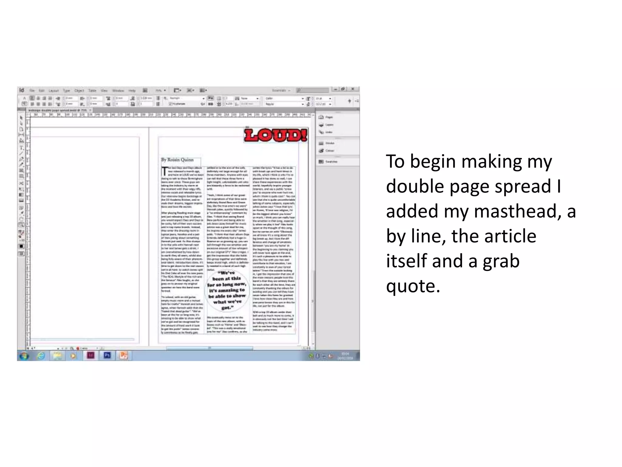 Double page spread – print screens | PPT